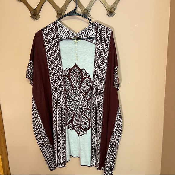 ONE WORLD | Sweaters | Nwt One World Burgundy And White Mandala Print ...